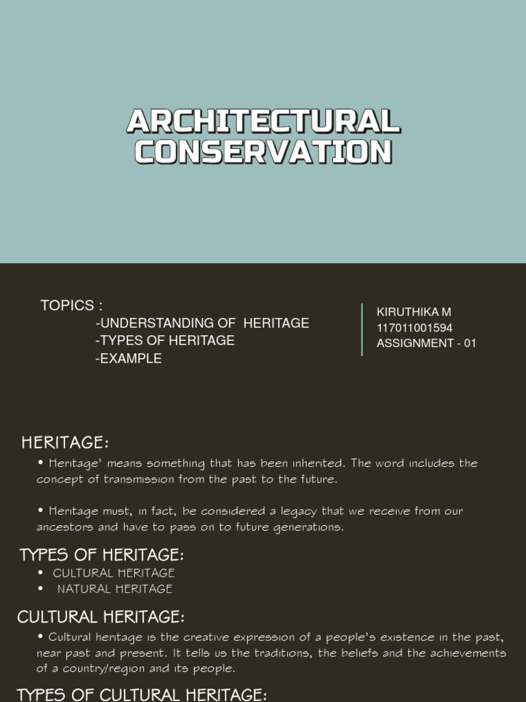 Architectural Conservation | PDF | Cultural Heritage