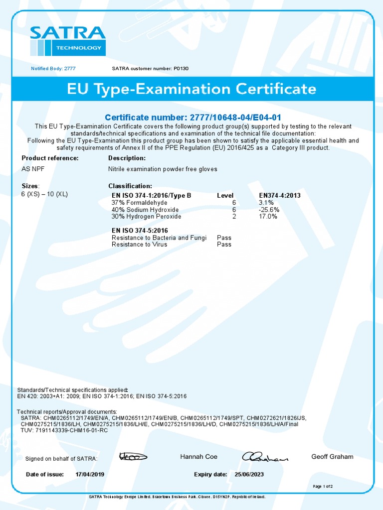 Certificate Number: 2777/10648-04/E04-01: Product Reference ...