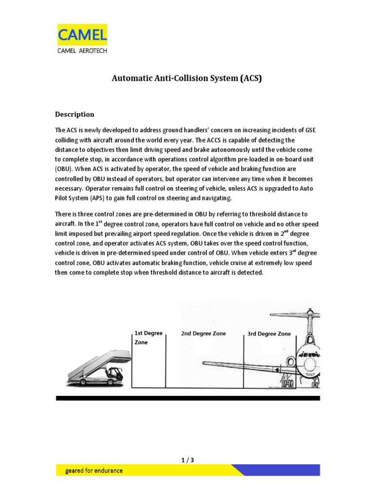 Automatic Anti-Collision System (ACS) : Description | PDF | Brake ...