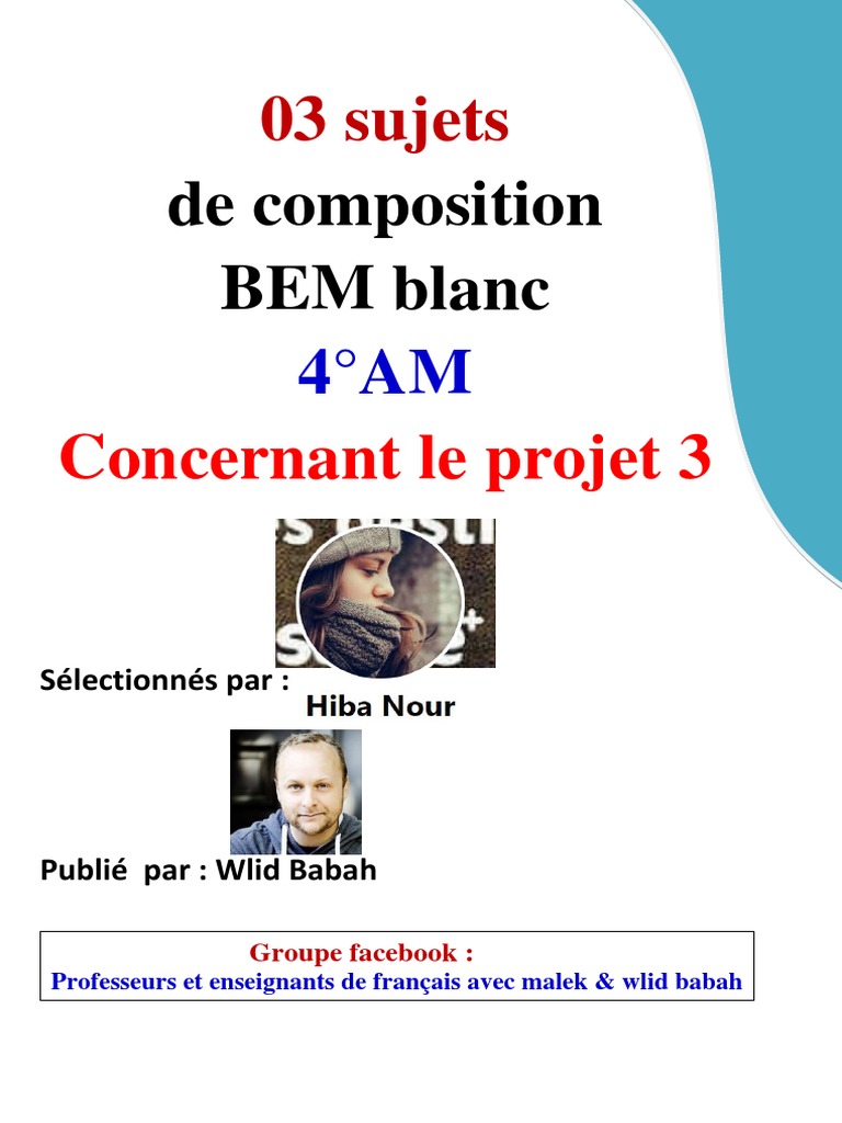 BEM-Blanc-De-4AM-Hiba Nour Et Wlid Babah | PDF | la pollution | Eau
