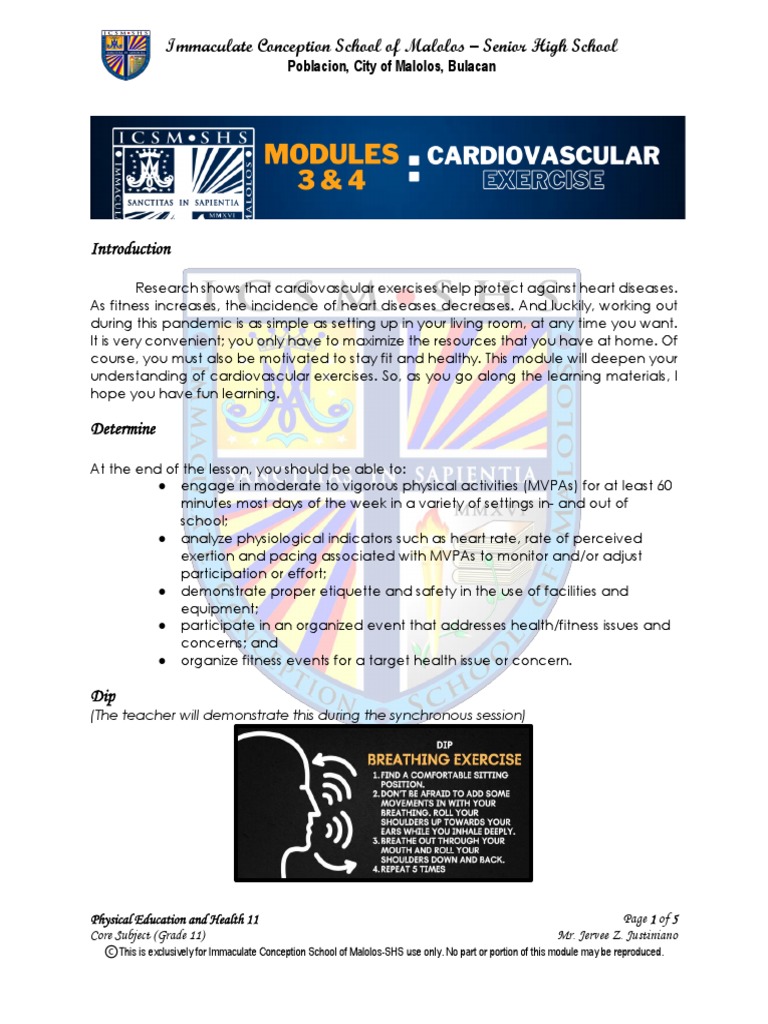 Module PE and Health | PDF | Aerobic Exercise | Heart Rate