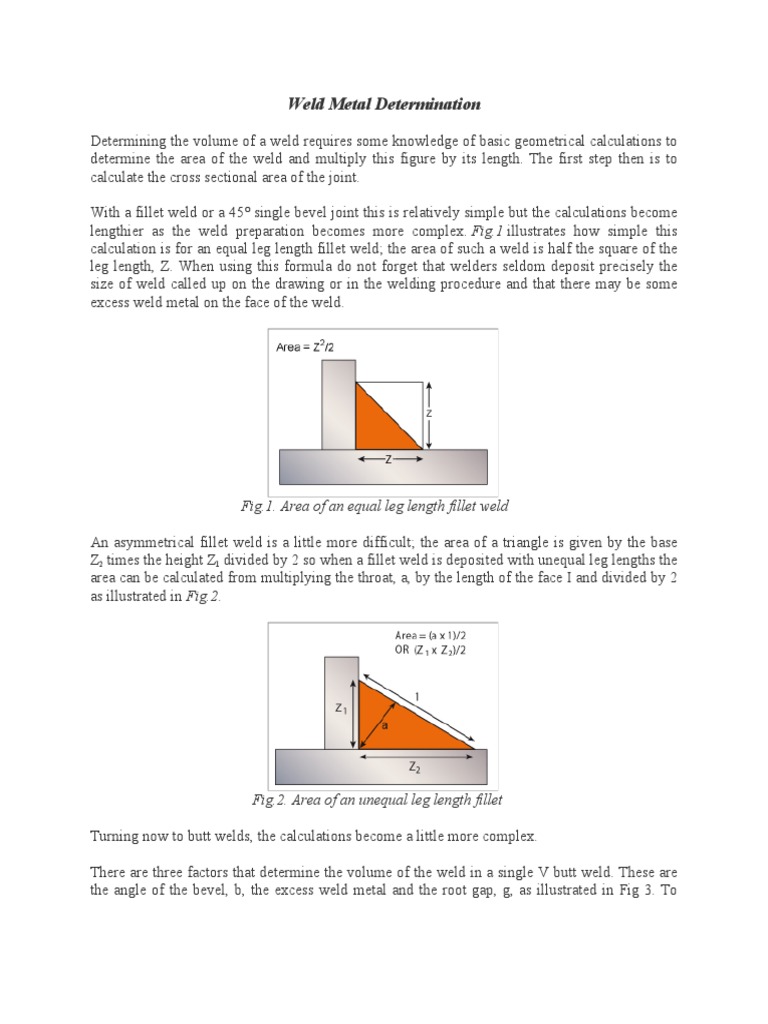 Calculating Weld Volume and Weight | PDF | Area | Density
