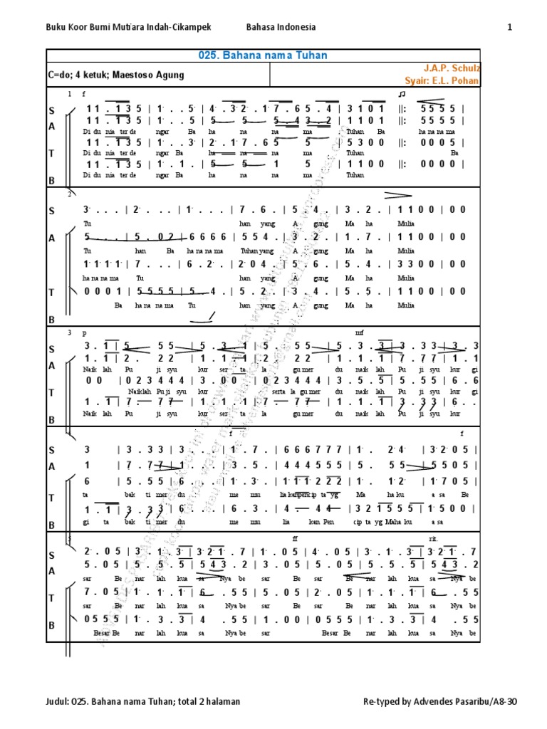 025 Bahana Nama Tuhan | PDF