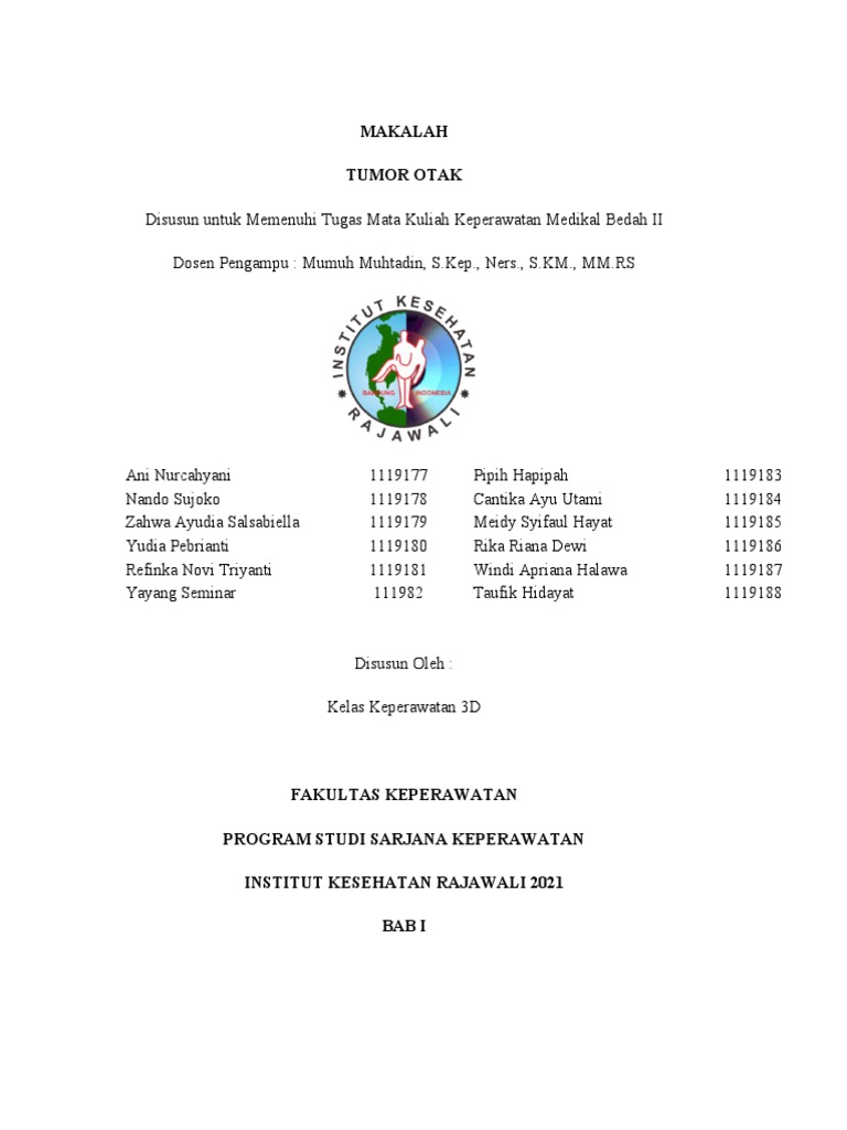 Makalah Tumor Otak | PDF