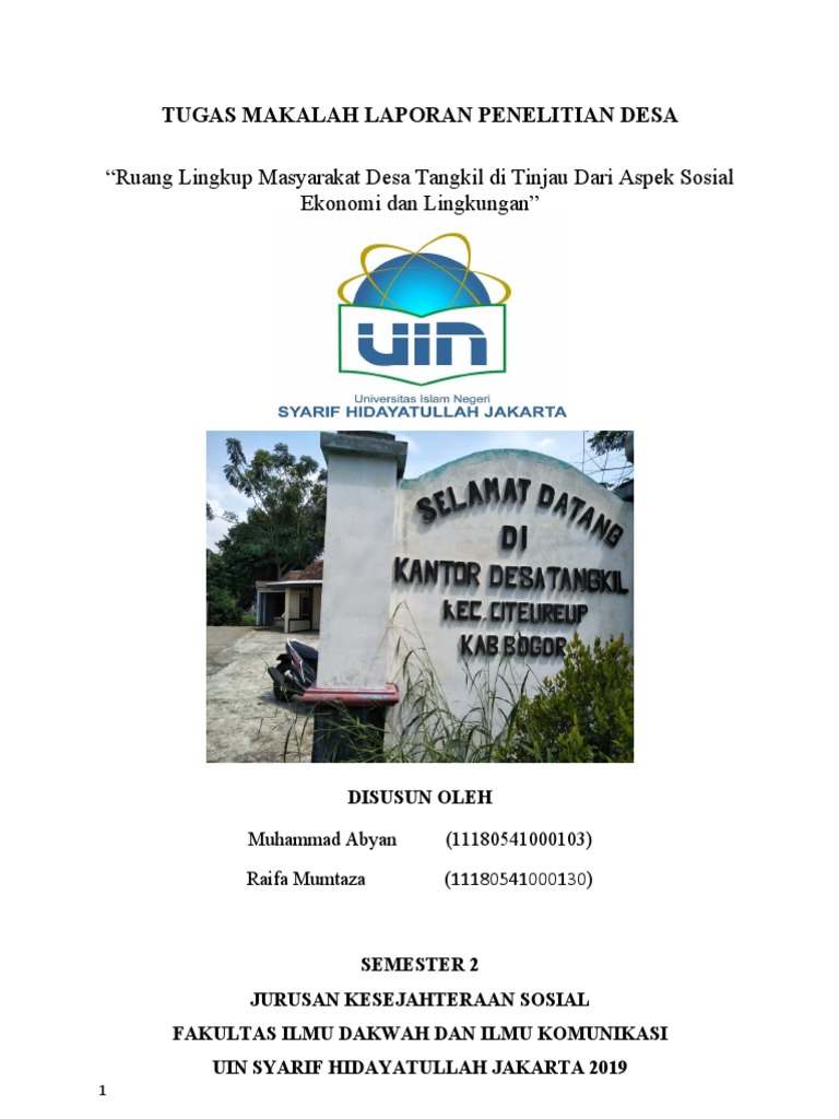 LAPORAN PENELITIAN DESA Fix | PDF