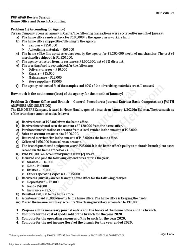 ABC - Exercises (Answer Key 1) | PDF | Expense | Cost Of Goods Sold
