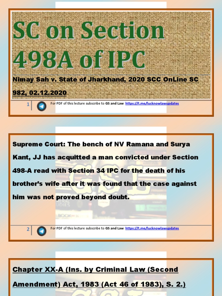 498A Ipc | PDF | Public Law | Crime & Violence