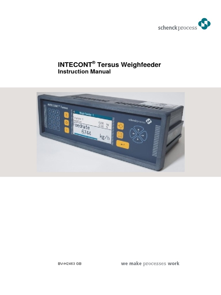 Intecont Tersus Weighfeeder: Instruction Manual | PDF | Parameter ... Intecont Tersus Weighfeeder: Instruction Manual | PDF | Parameter ...