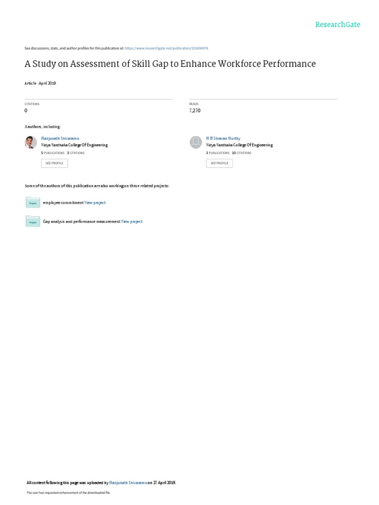 A Study On Skill Gap To Enhance Workforce Performance Pdf Errors
