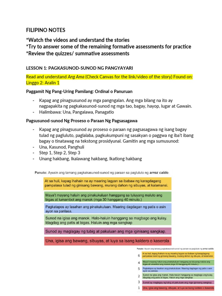 Filipino Notes | PDF