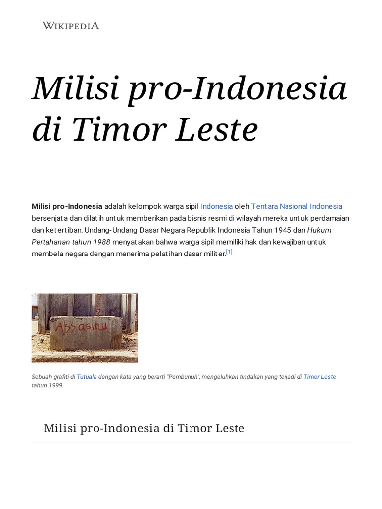 Milisi Pro-Indonesia Di Timor Leste - Wikipedia Bahasa Indonesia ...