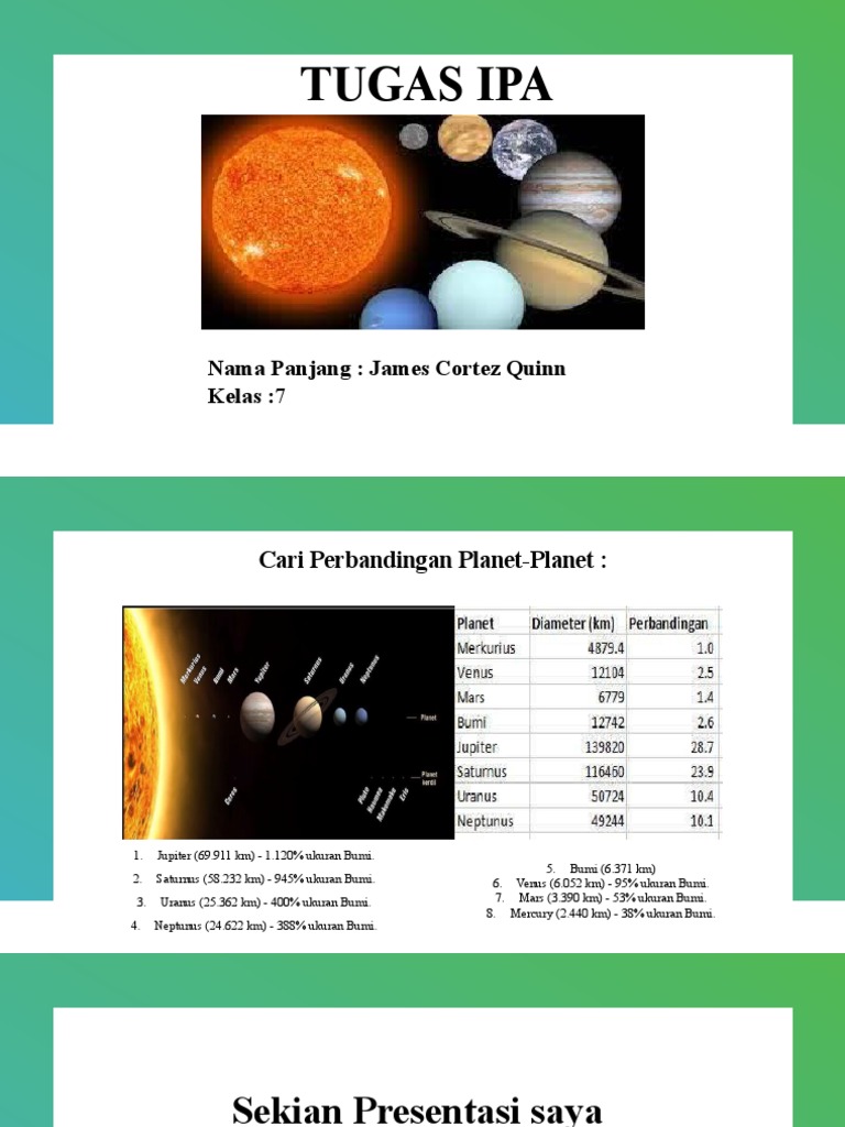 Perbandingan Ukuran Planet-Planet | PDF