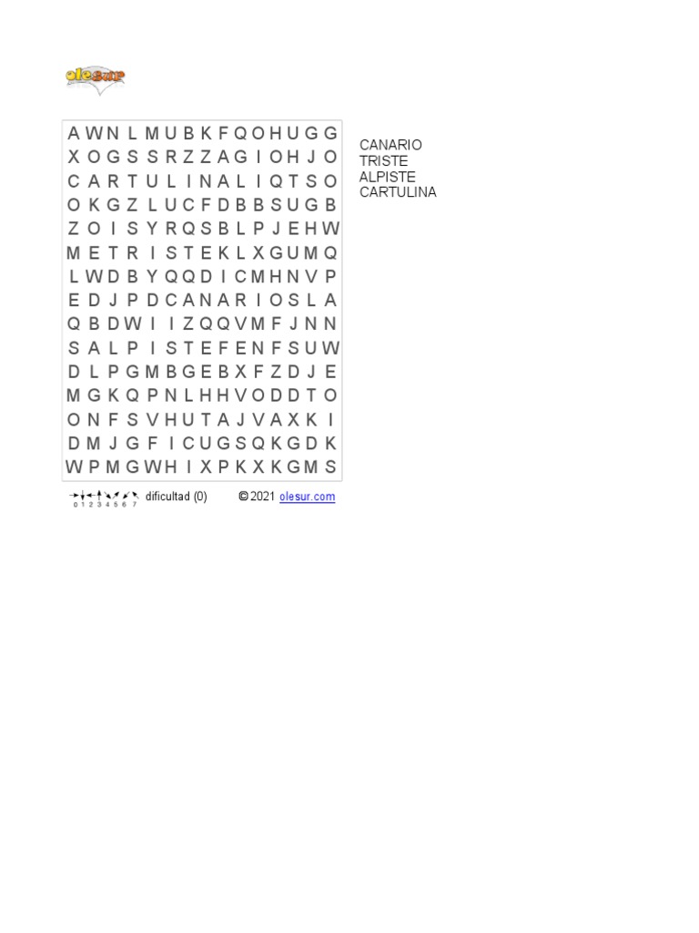 Sopa de Letras 51 | PDF