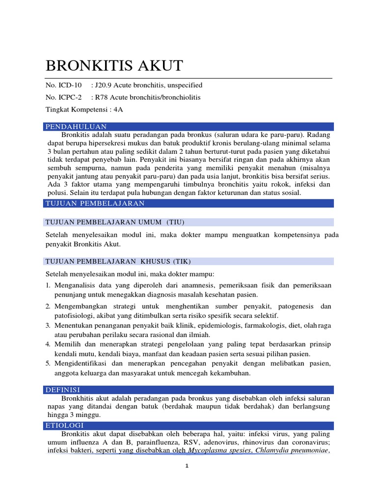Modul Bronkitis Akut | PDF