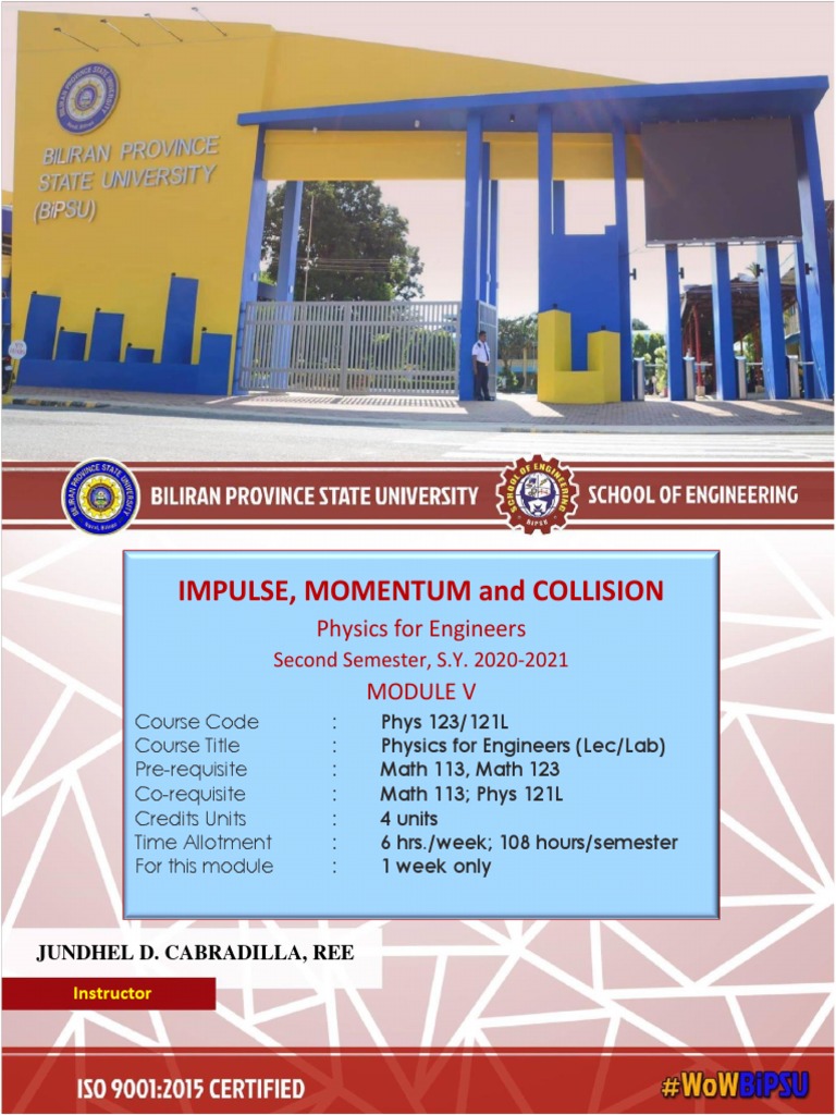 Module 5 - IMPULSE, MOMENTUM and COLLISION | PDF | Momentum | Collision