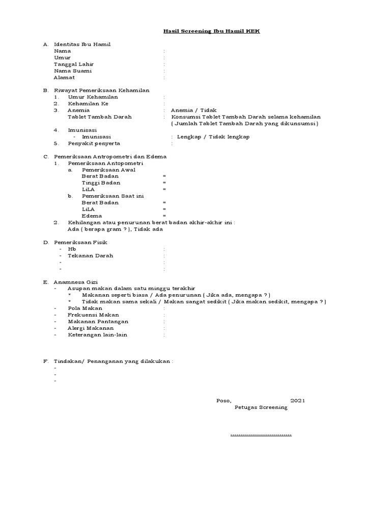 Screening Bumil Kek Pdf