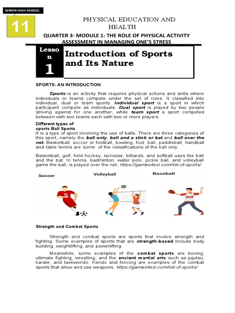 Introduction of Sports and Its Nature: Lesso N | PDF | Sports ...