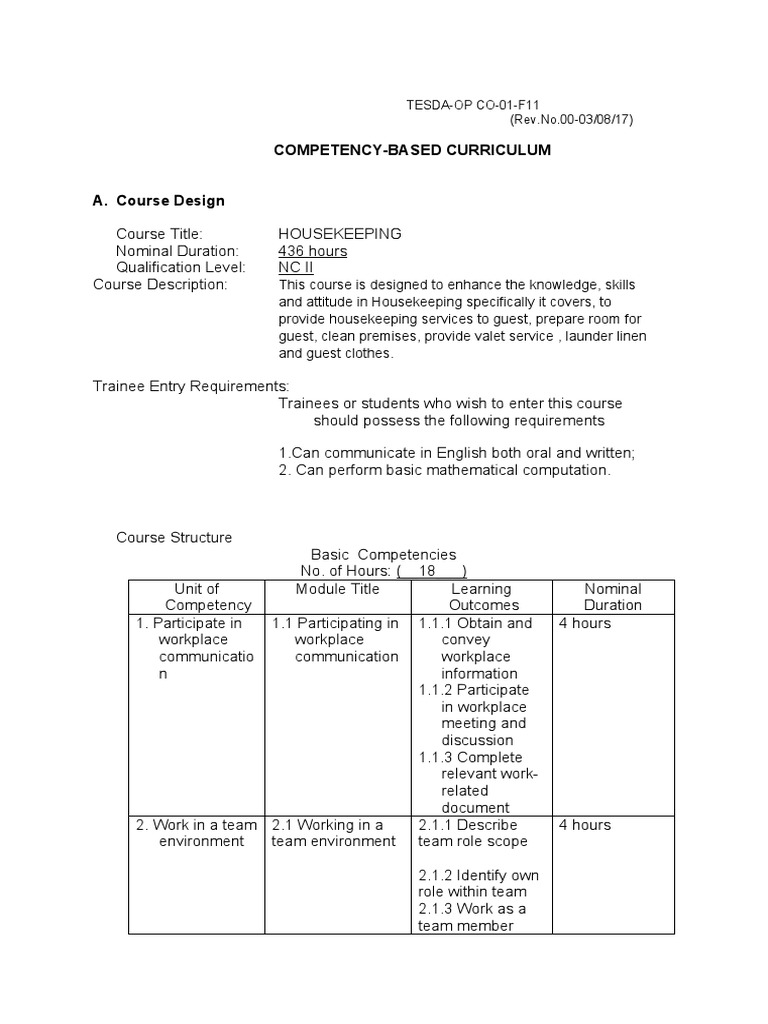 CBC Template | PDF | Laundry | Housekeeping