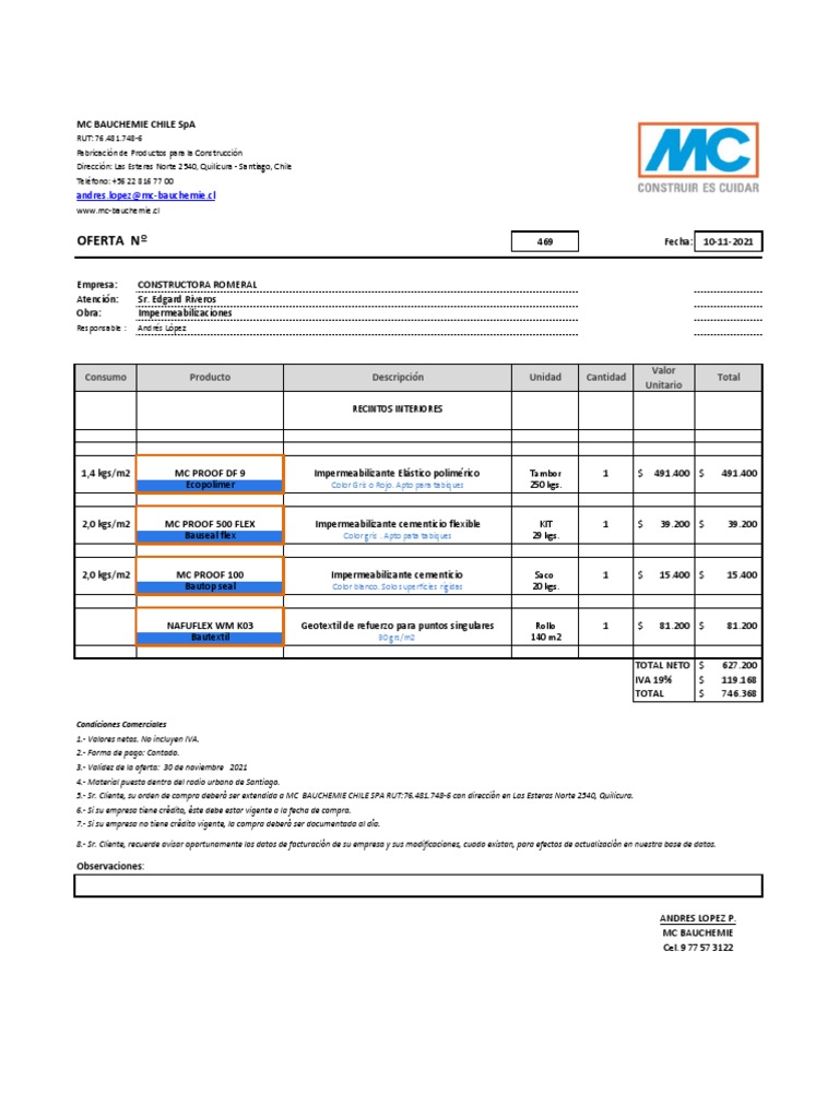 469 Romeral MC PROOF DF9 MC PROOF 500 FLEX NAFUFLEX K03 | PDF