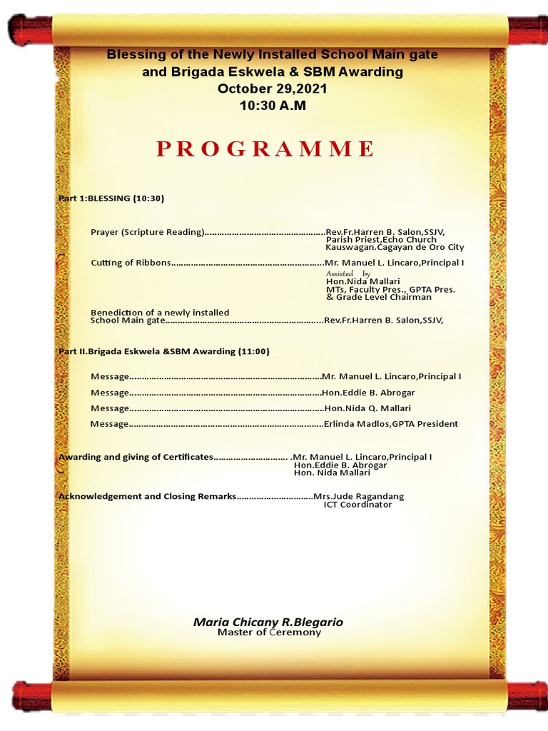 Program - Cutting of Ribbon | PDF