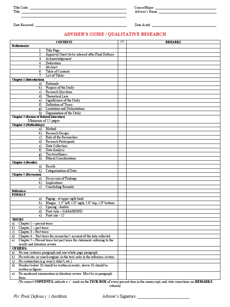 Guidelines For Qualitative Reseacrh | PDF | Paragraph | Qualitative ...