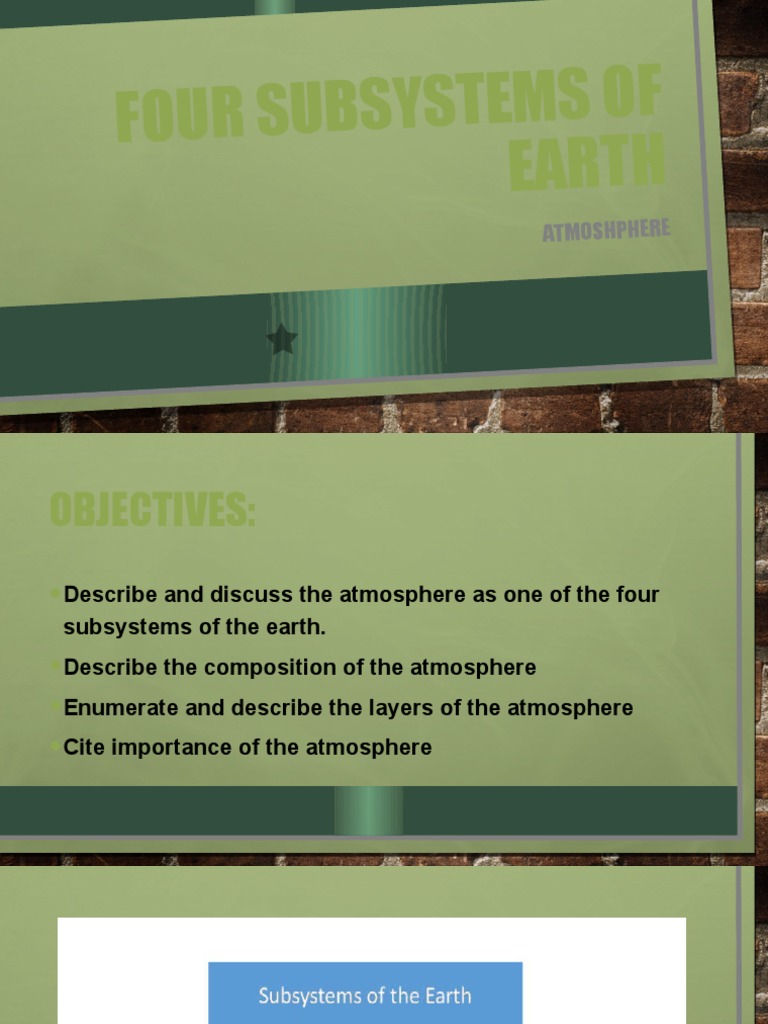 Four Subsystems of Earth | PDF | Rock (Geology) | Atmosphere Of Earth