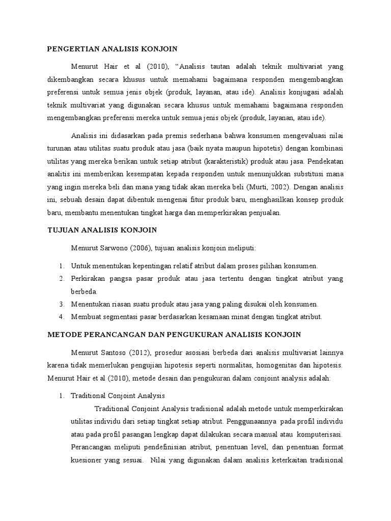 Analisis Konjoin 2 | PDF