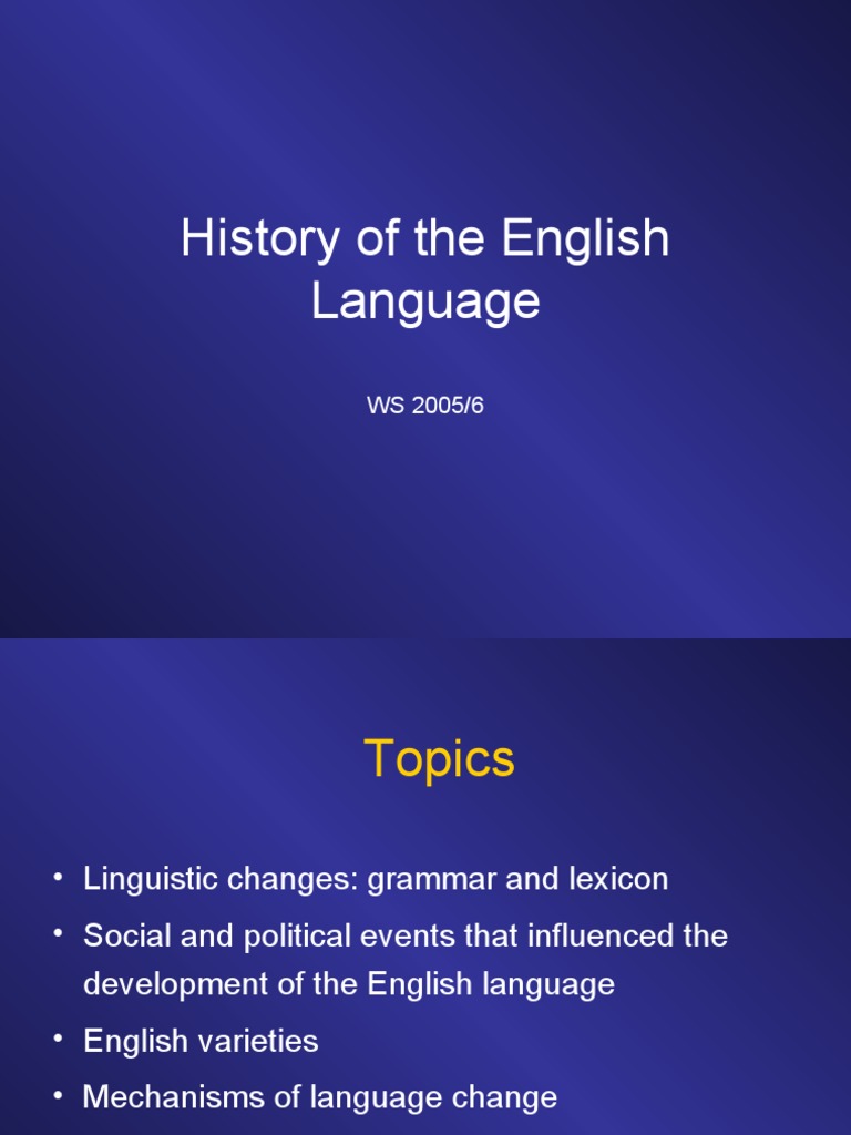 English Language History Overview | PDF | English Language | Language ...