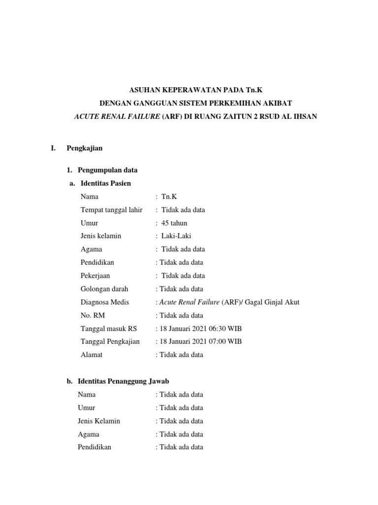 Askep Arf Perkemihan | PDF | Pengembangan Diri