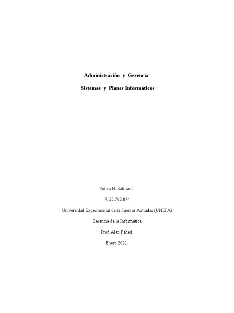 Gerencia Informatica Analisis (I) | PDF | Informática | Software