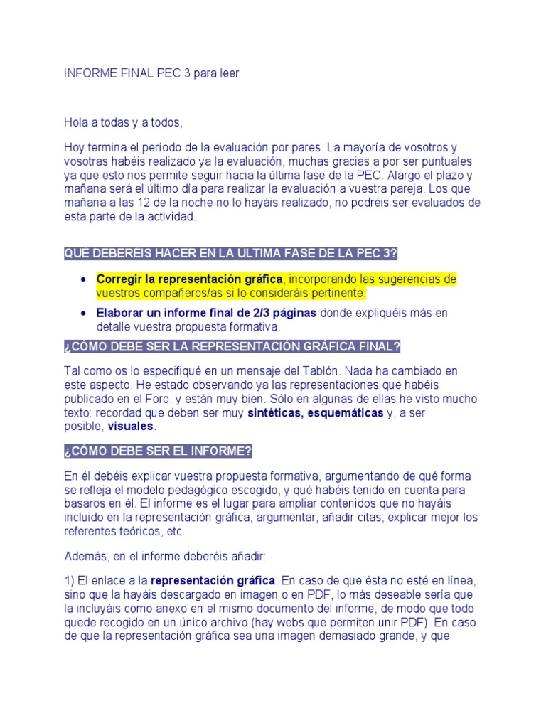 INFORME FINAL PEC 3 para Leer | PDF