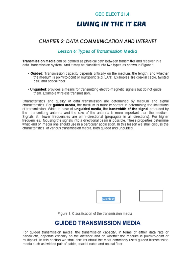 Types of Data Transmission Media | PDF | Transmission Medium | Radio