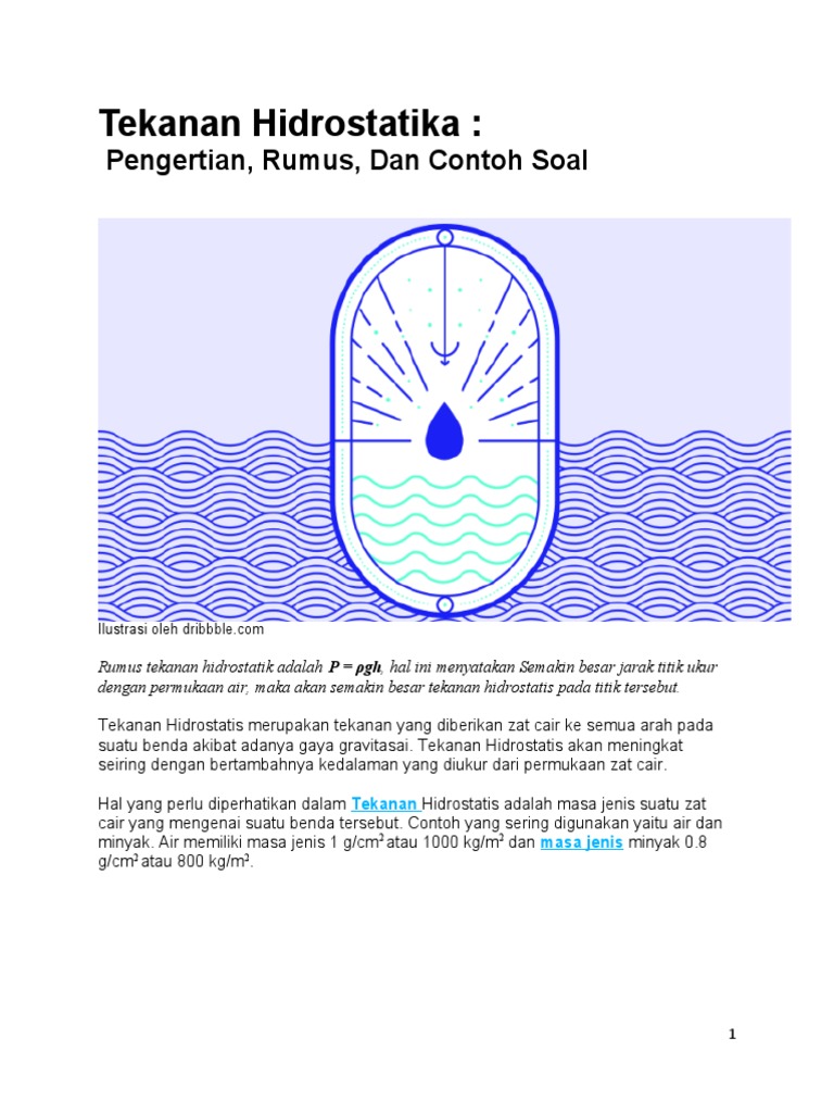 Rumus dan Contoh Tekanan Hidrostatik | PDF