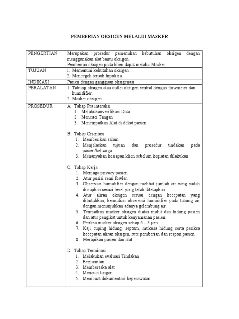 Sop Oksigenasi Gabungan | PDF