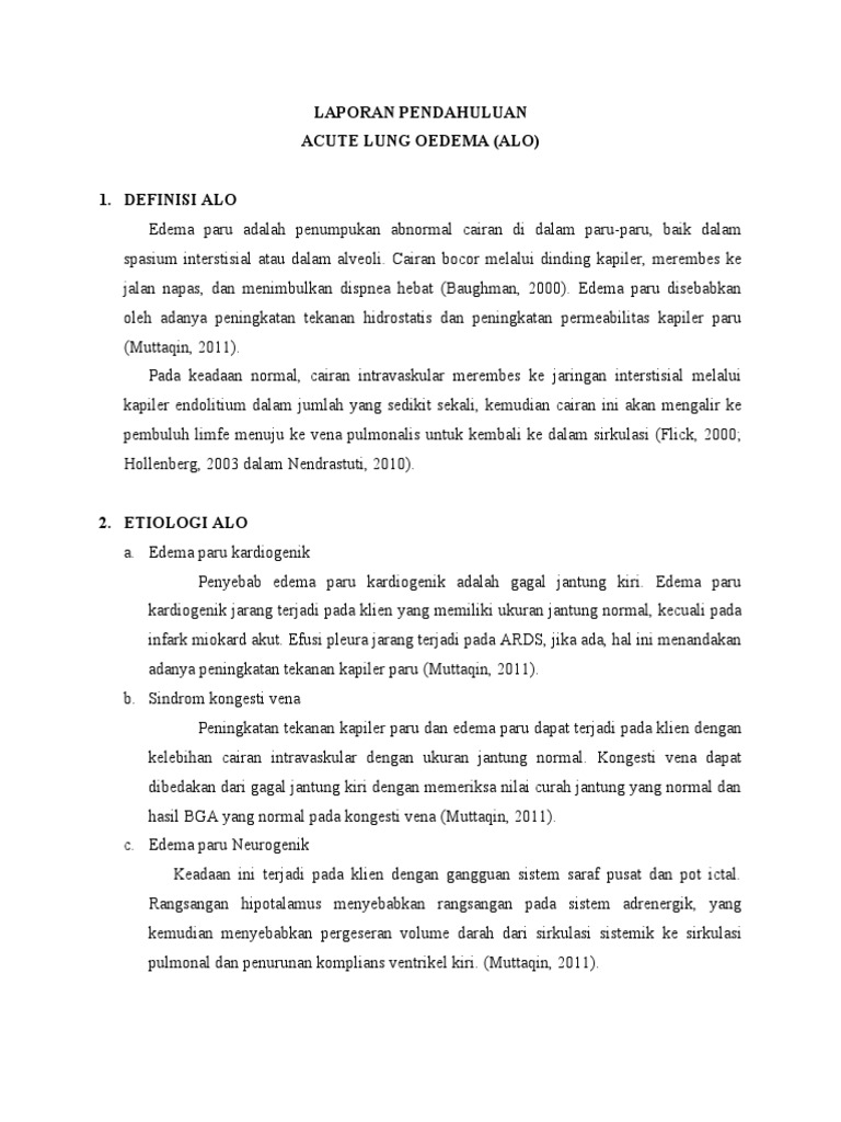 Laporan Pendahuluan Alo | PDF