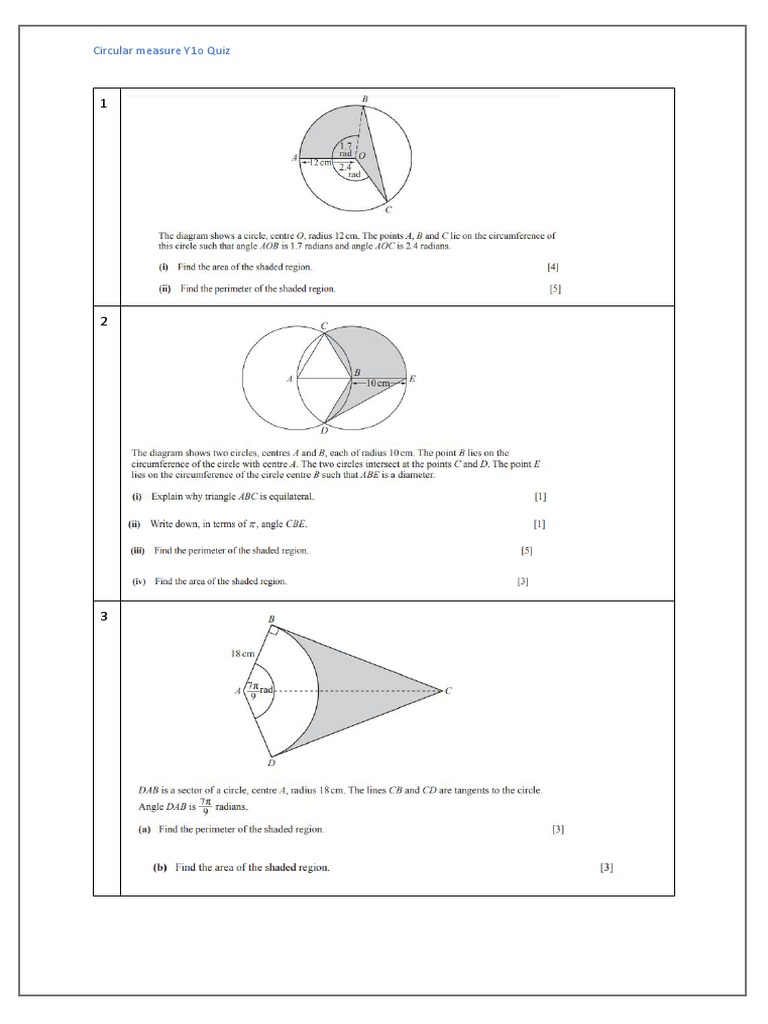 Circle Theorem Igcse Add Math | PDF