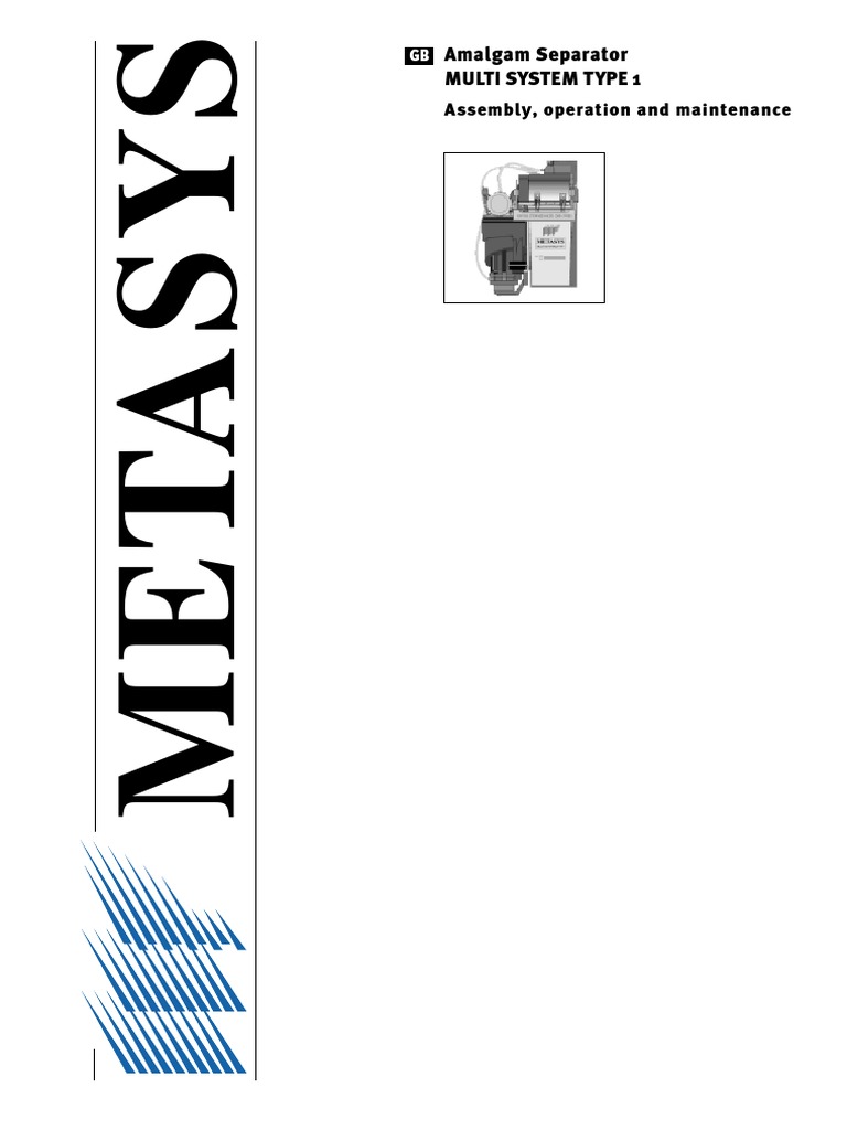 Amalgam Separator MST1 Guide | PDF | Pump