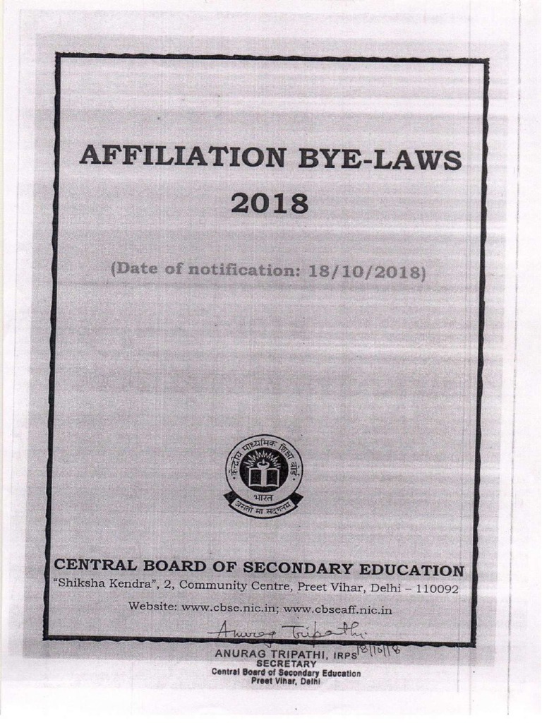 Affiliation Bye Laws | PDF