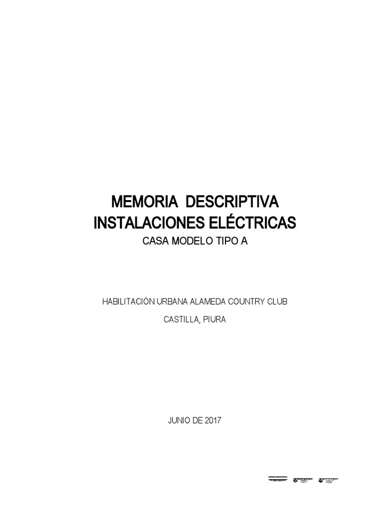 Memoria Descriptiva I. Electricas - Rev.19.06.2017 | PDF | Fusible (Eléctrico) | Cloruro de ...