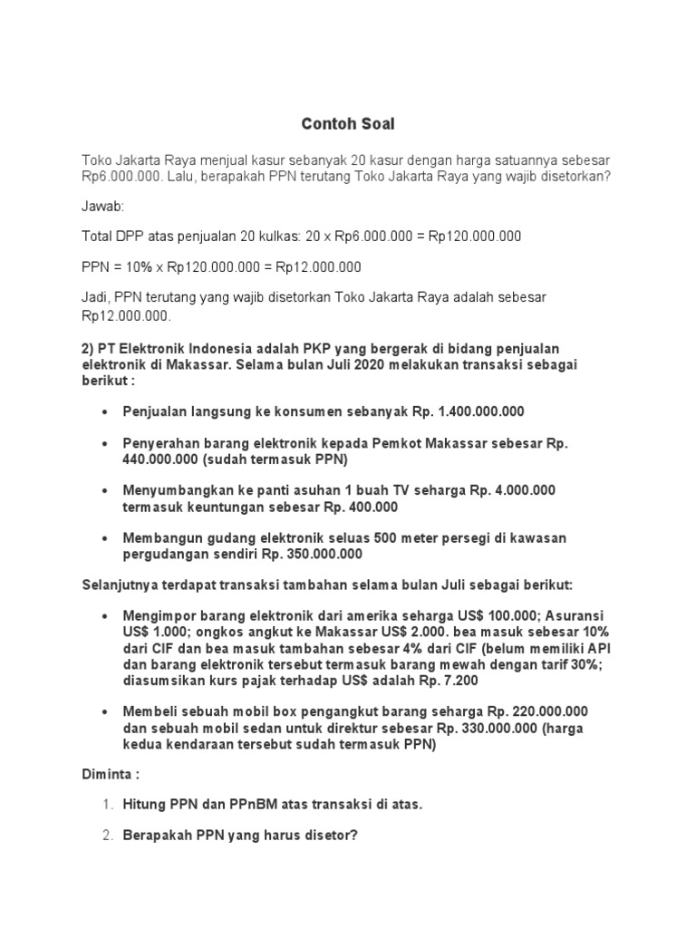 Contoh Soal PPN | PDF