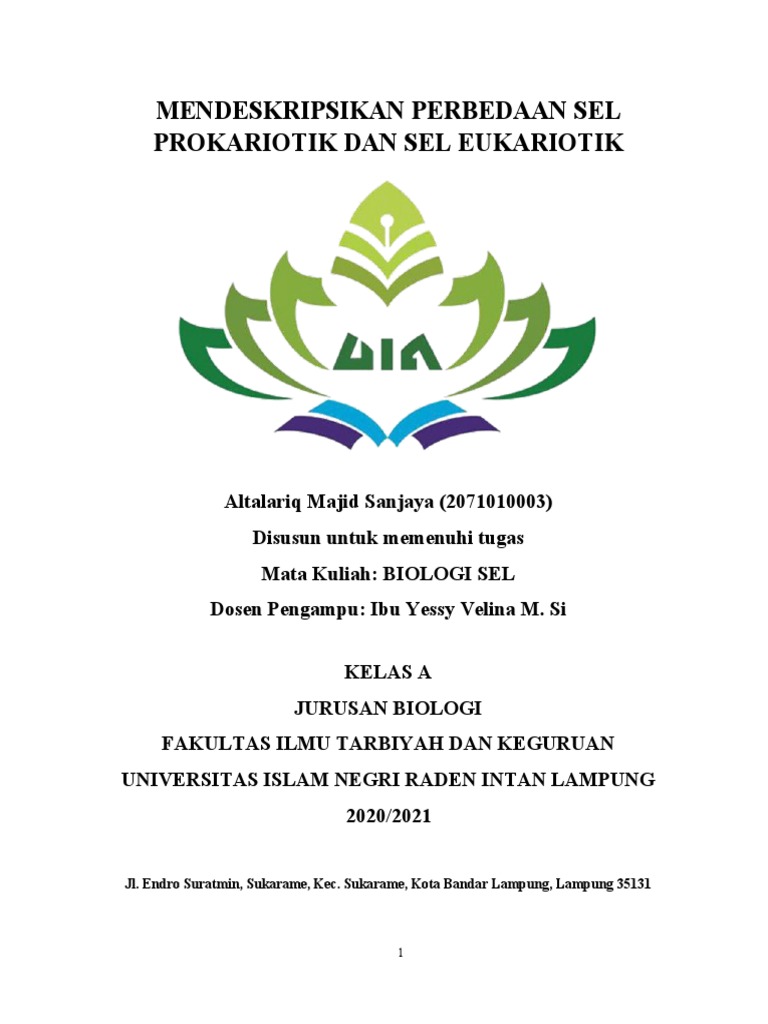 Makalah Perbedaan Sel Eukarioti Dan Sel Prokariotik | PDF