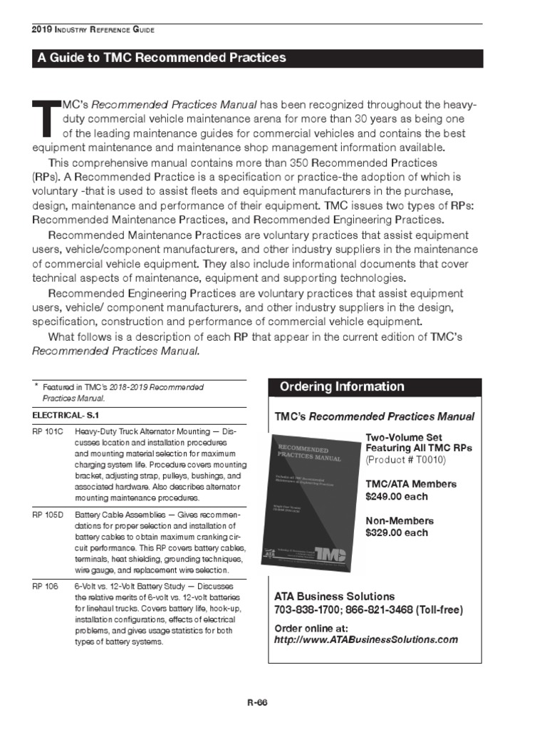 A Guide To TMC Recommended Practices | PDF | Tire | Electrical Connector