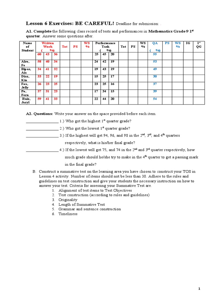 Lesson 6 Exercises | PDF | Applied Psychology | Educational Psychology