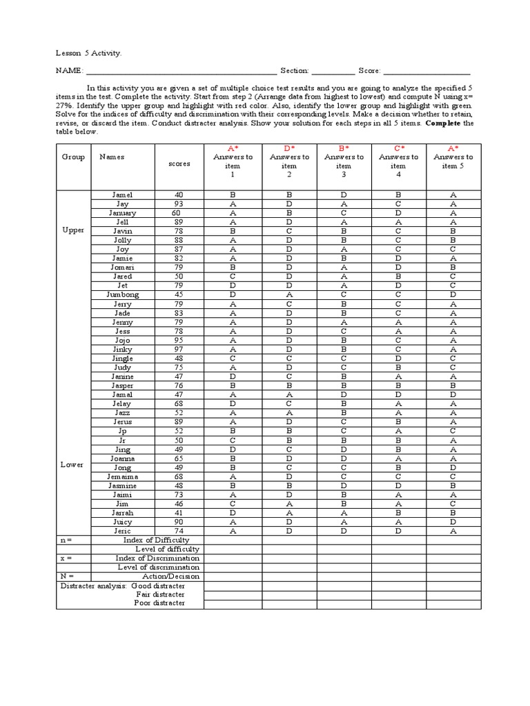 Lesson 5 Exercises | PDF