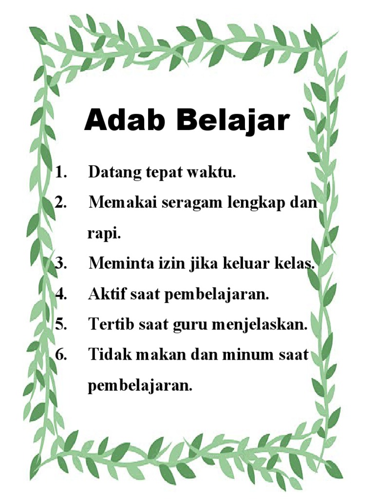 Adab Belajar | PDF