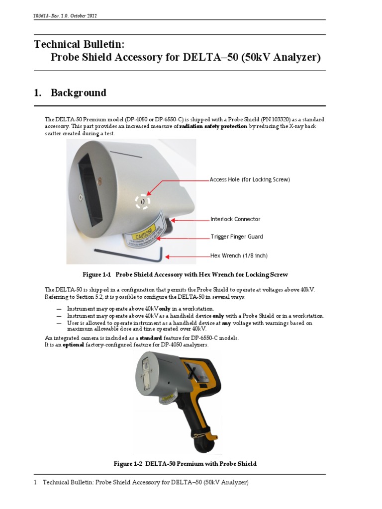 Technical Bulletin: Probe Shield Accessory For DELTA-50 (50kV Analyzer ...