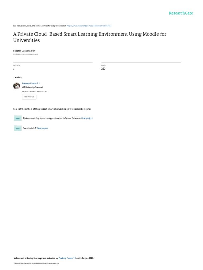 A Private Cloud Based Smart Learning Environment Using Moodle For ...