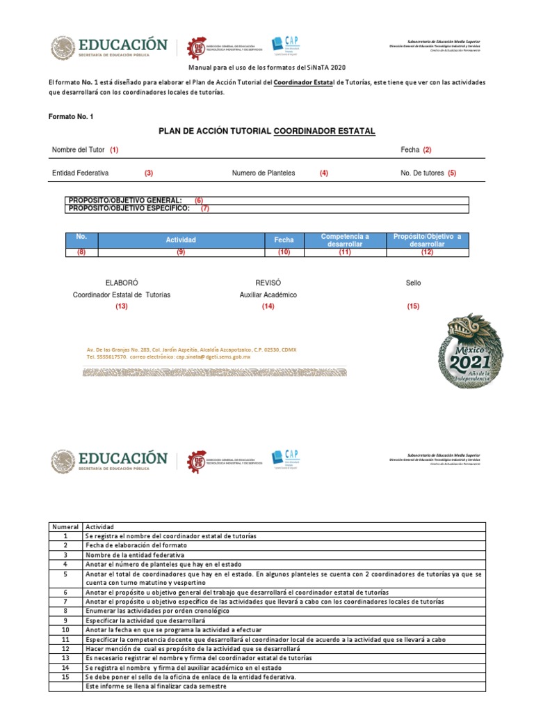 SINATA Manual Formatos | PDF | Ciudad de México | Educación Secundaria