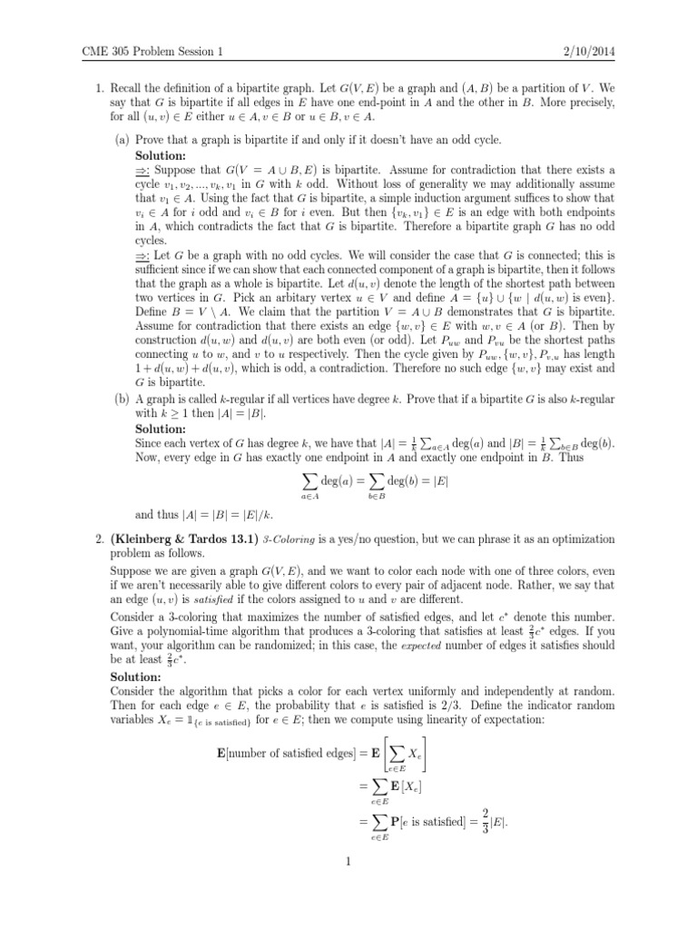 Problem Session Sols | PDF | Vertex (Graph Theory) | Mathematics