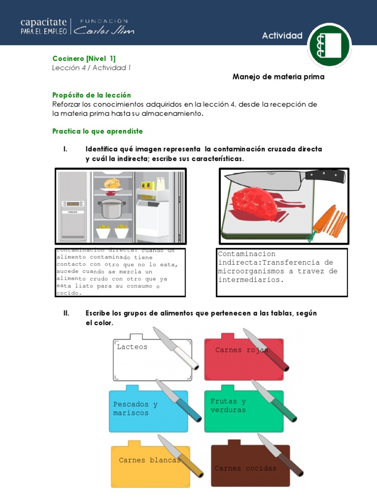 Cocinero_Nivel1_Lección4 | PDF | Alimentos | Carne